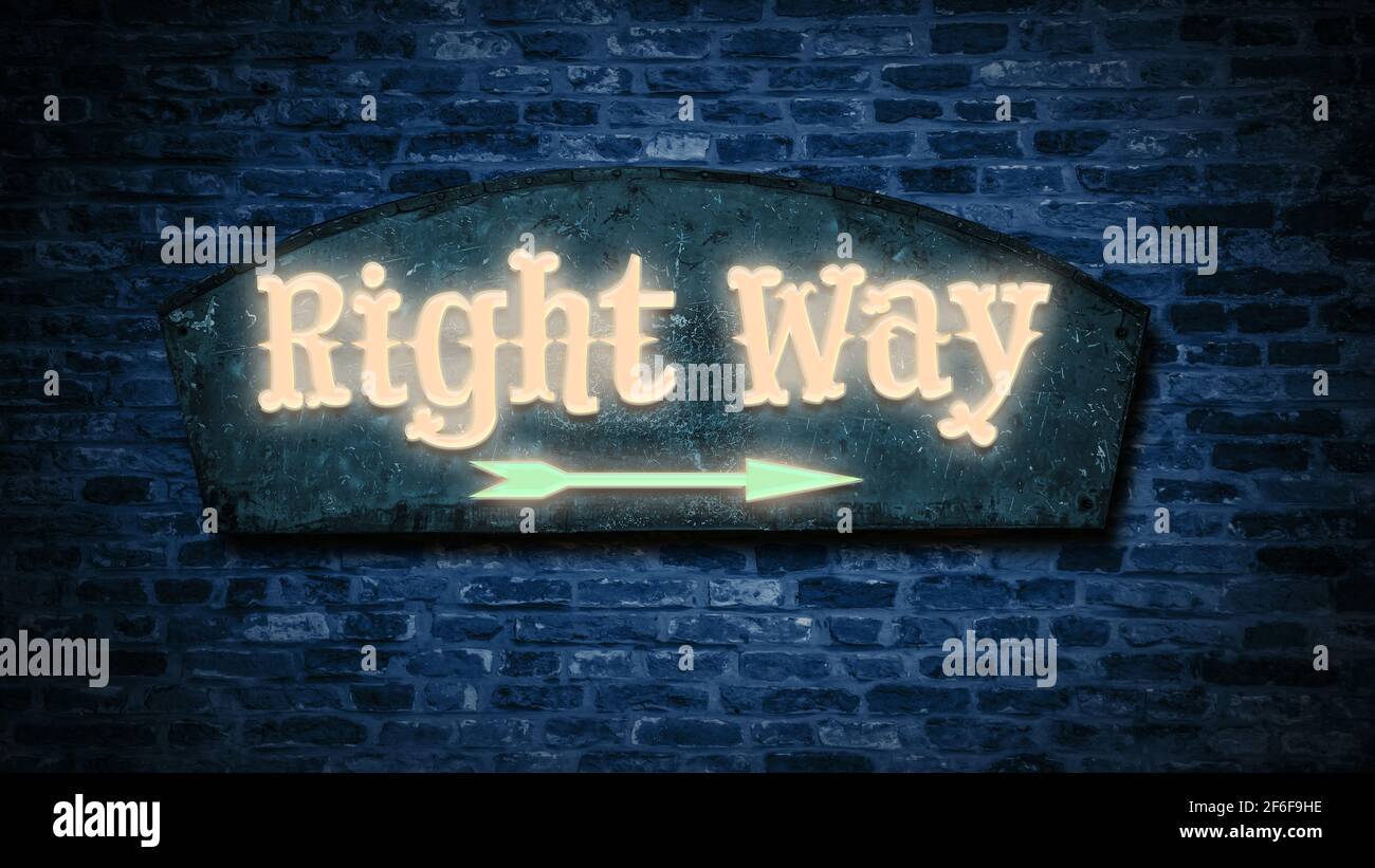 Street Sign the Direction Way to Right Way Stock Photo - Alamy