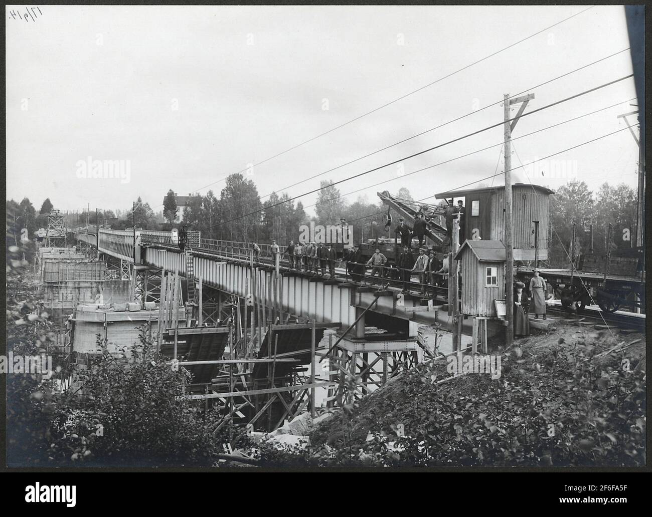 Bridge construction at Krylbo on the line between Krylbo and Storvik ...