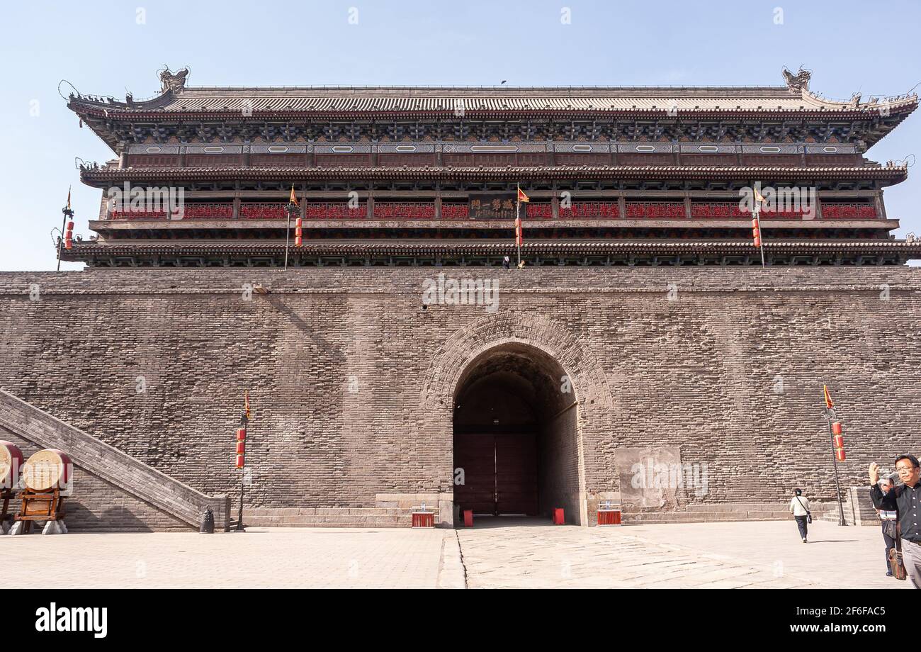 Xian, China - April 30, 2010: Ceremony at North Gate of Shuncheng City ...