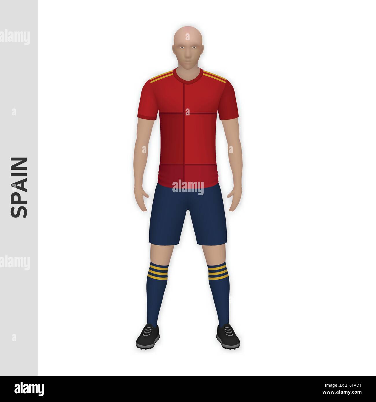 3D realistic soccer player mockup. Football Team Kit template design ...
