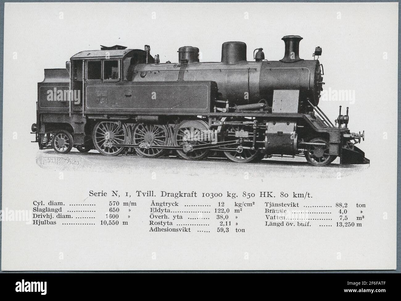 German steam locomotive, series N, 1 N: O 761 Stock Photo - Alamy