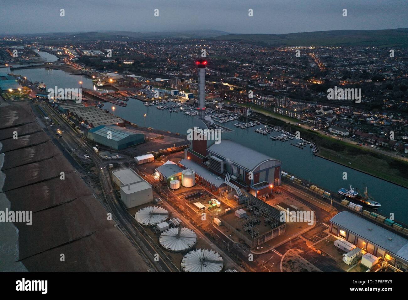 Aerial view, Shoreham docks, Brighton and Hove Stock Photo - Alamy