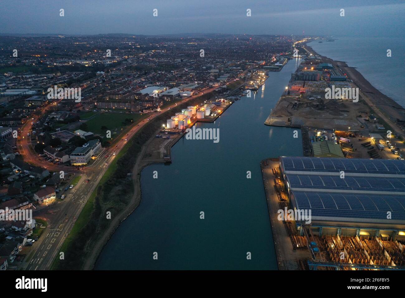 Aerial view, Shoreham docks, Brighton and Hove Stock Photo - Alamy