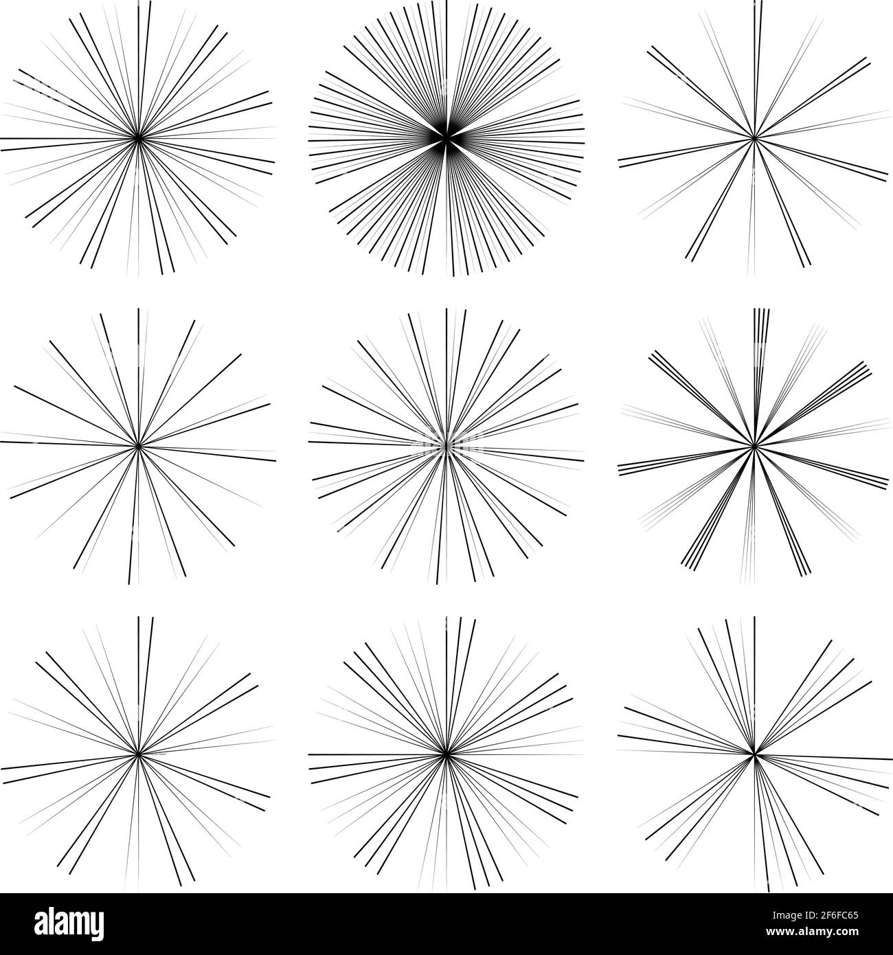Radial, converging, radiating lines. Circular burst lines. Starburst ...