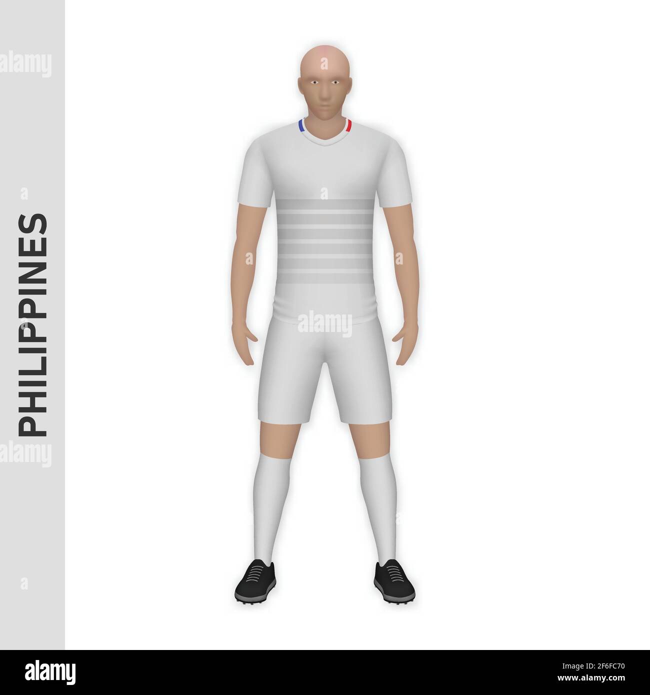 3D realistic soccer player mockup. Philippines Football Team Kit ...