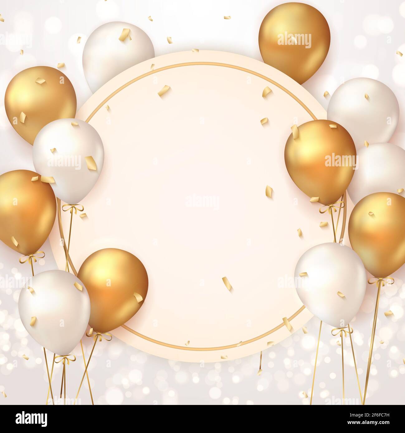 Elegant golden ballon Happy celebration card banner template Stock ...