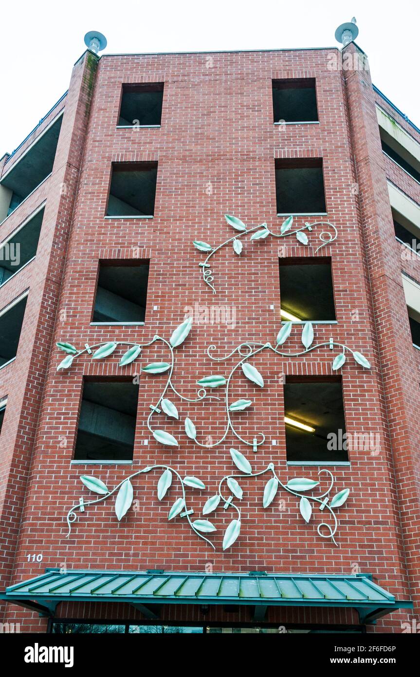 Train Station garage has leafy vine sculpture by Jean Whitesavage and ...