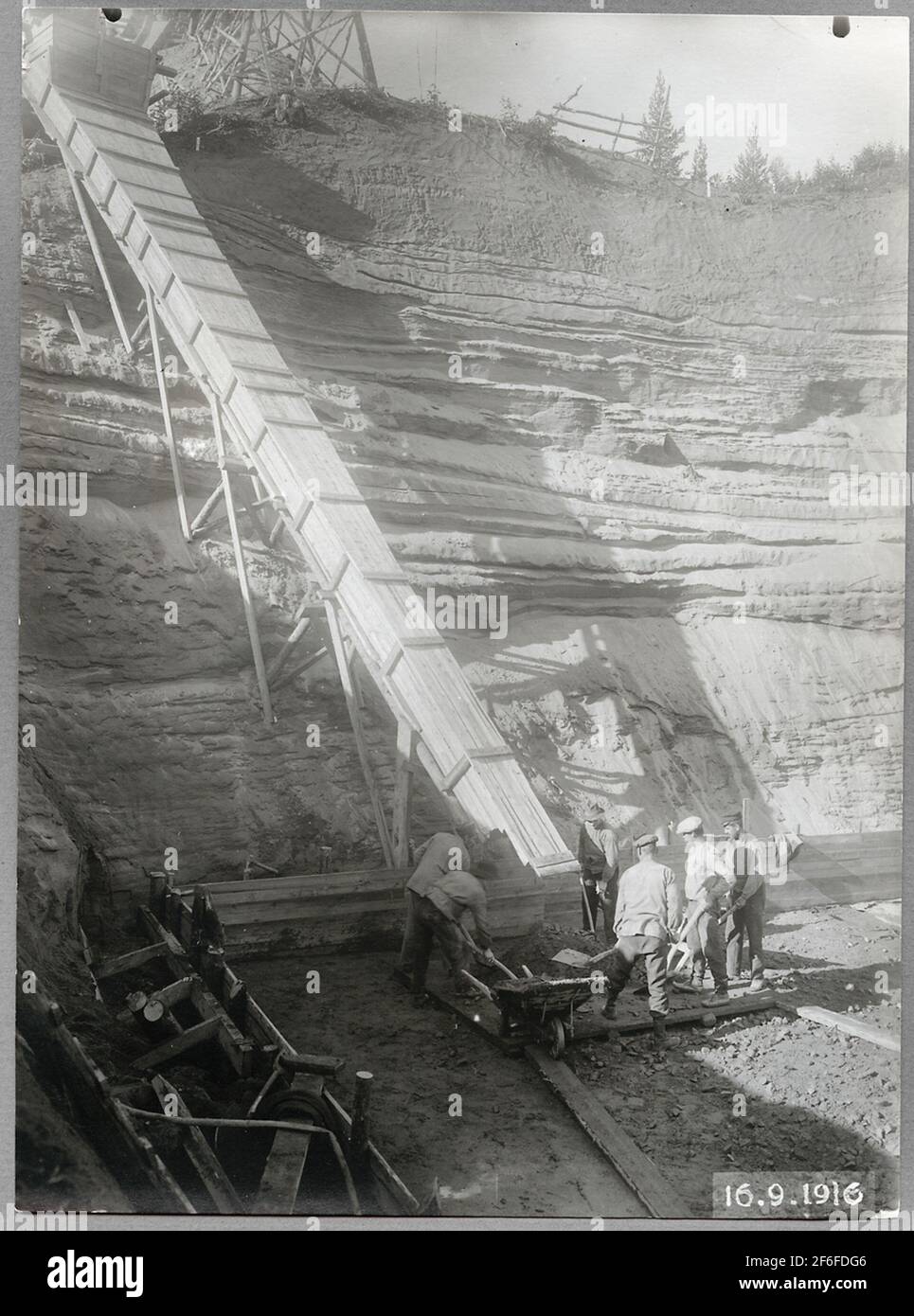 A pillar's bottom plate cast by the bridge building over the örälven ...