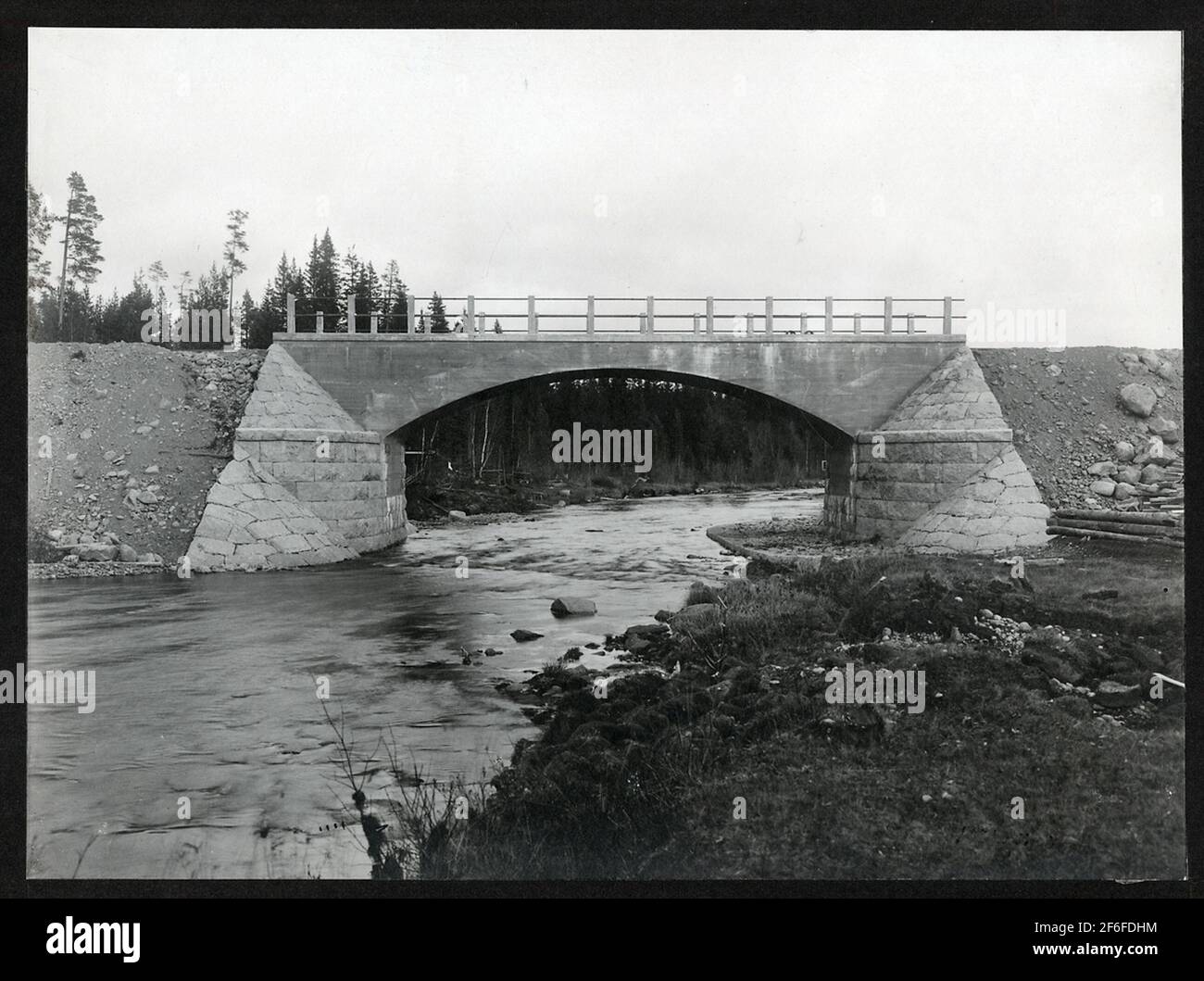 Bridge over clearing the river on the line between Overshogdal and the ...