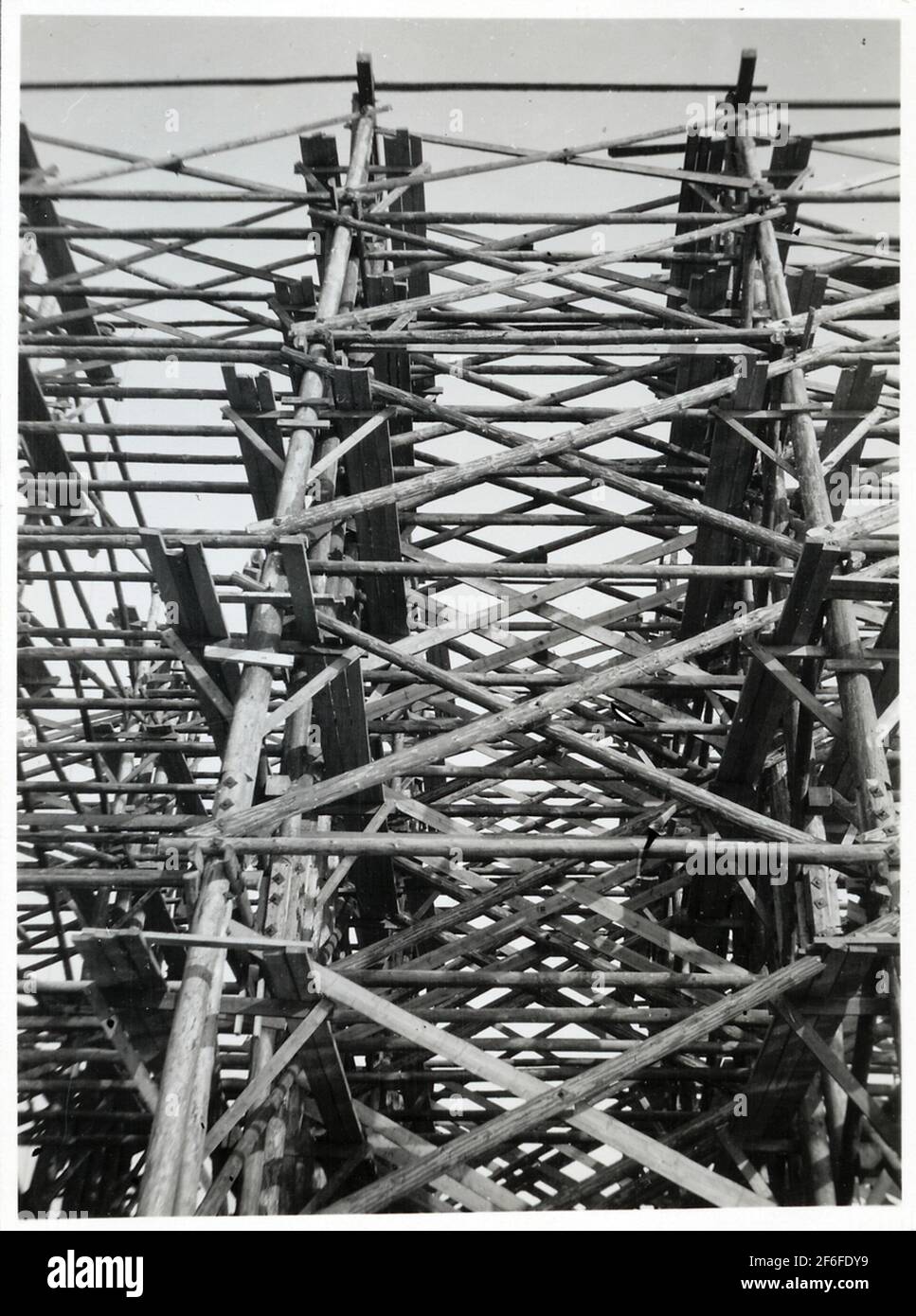 The scaffold is for the arc Stock Photo - Alamy