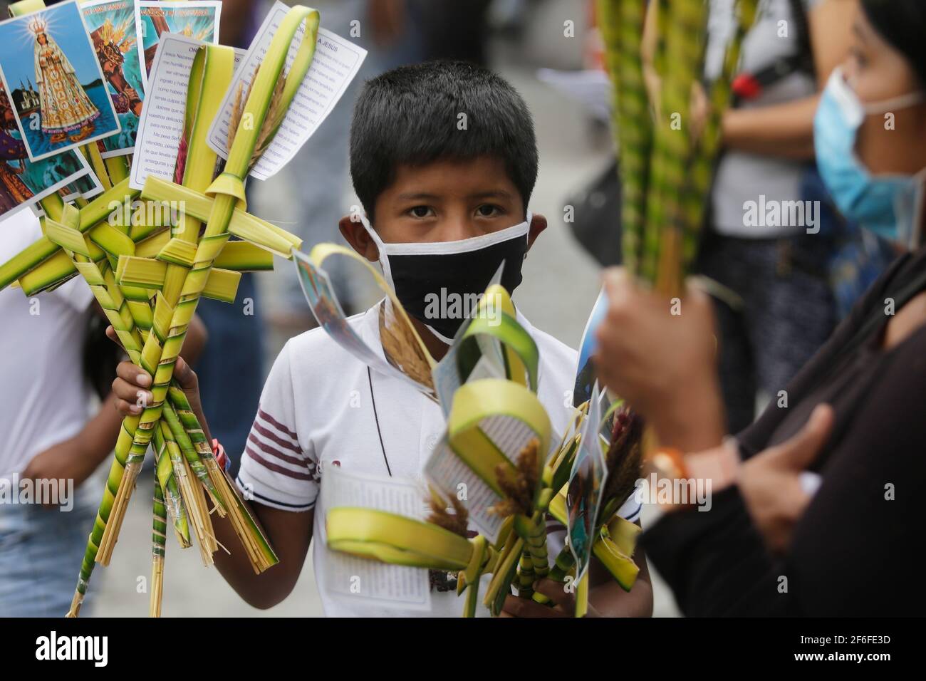 Caracas, Venezuela. 31st Mar, 2021. A child with a mouth and nose ...