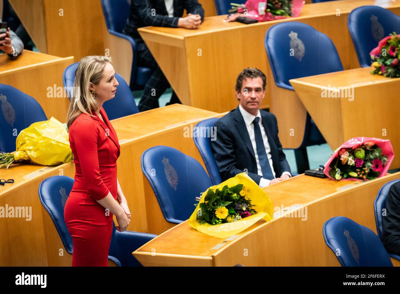 DEN HAAG, 31-03-2021, New members of parliament are sworn in in the ...