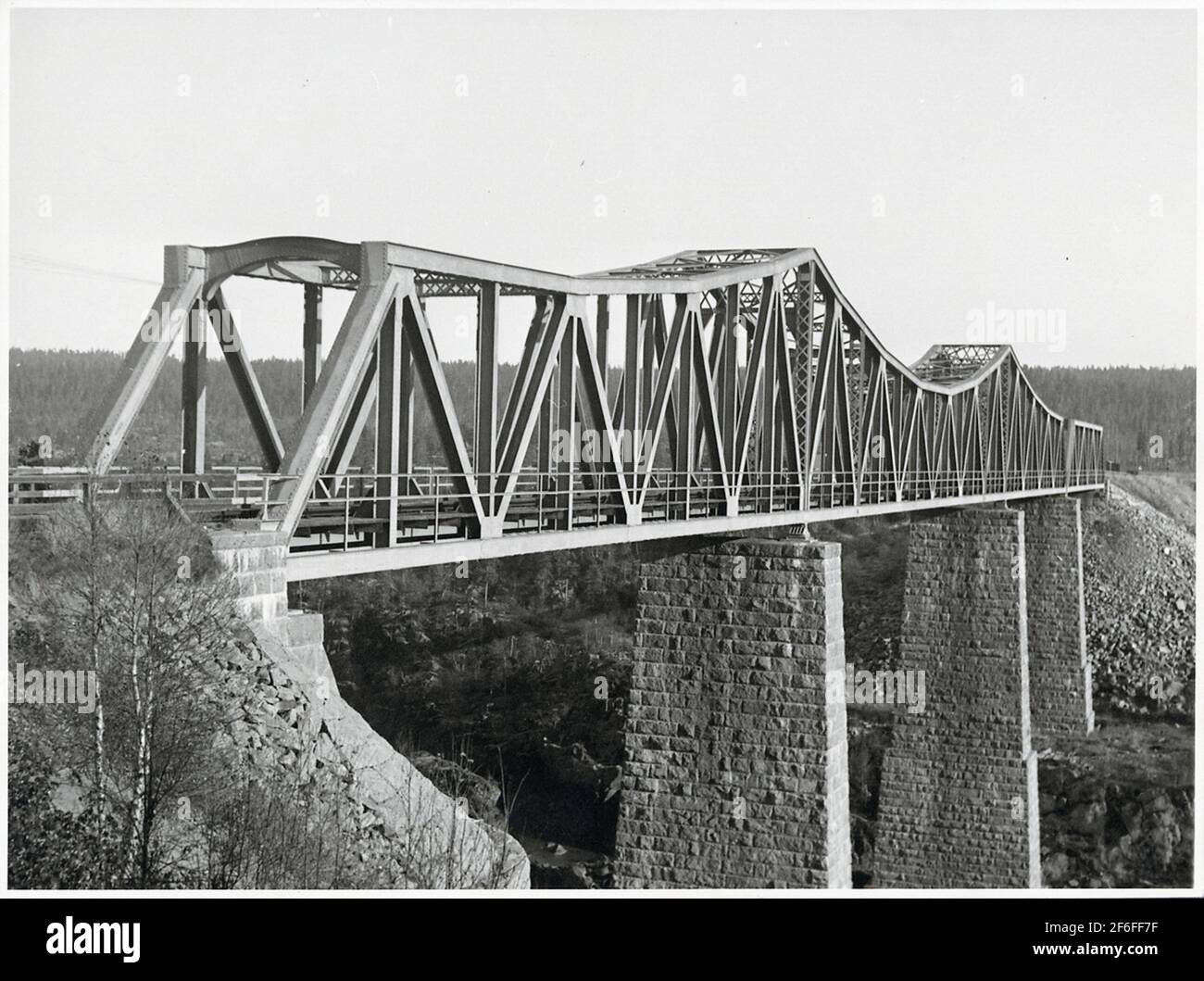 Bridge over large lule river along the inland path between Jokkmokk and ...