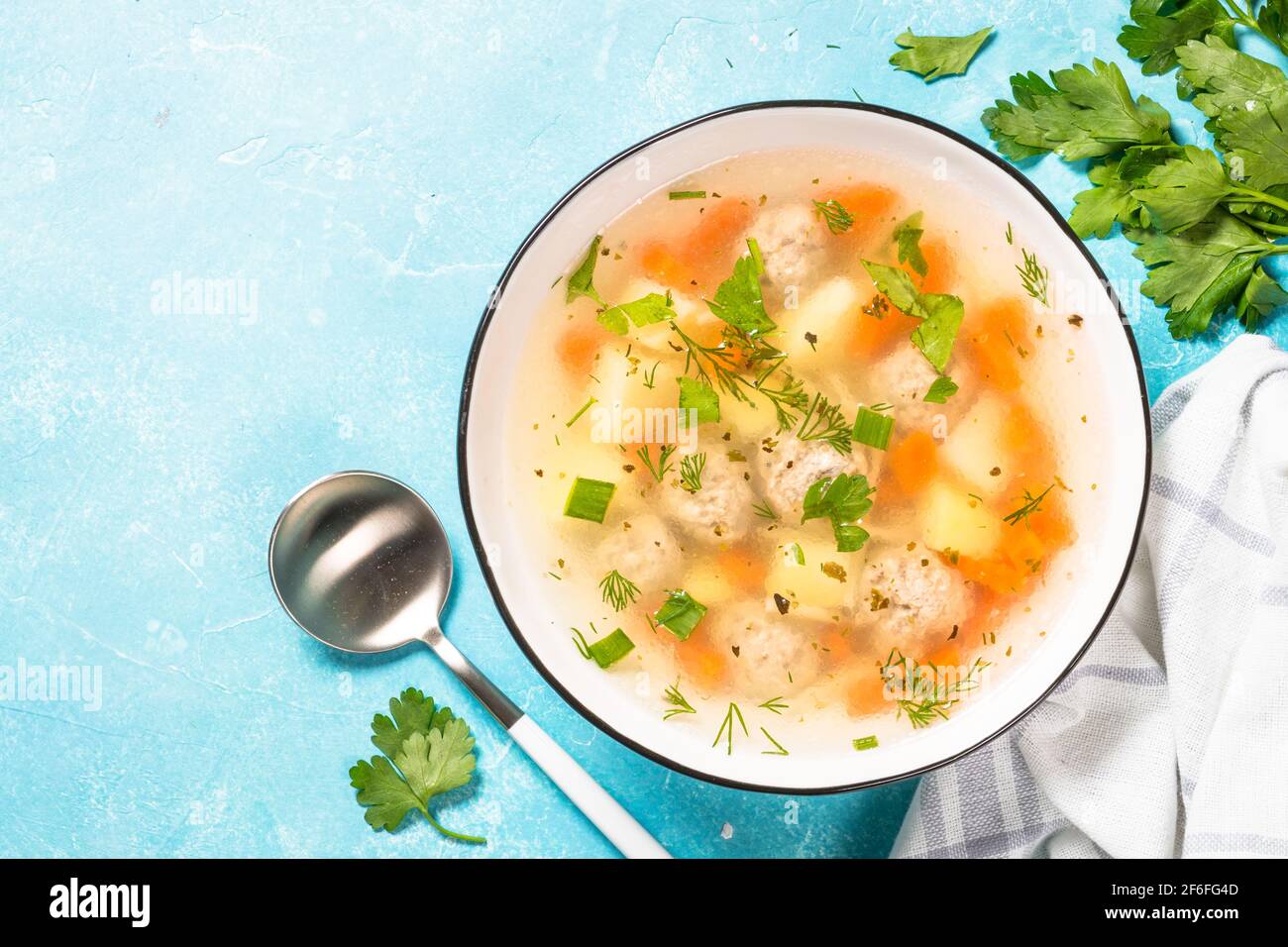 Soup chicken meatballs white hi-res stock photography and images - Alamy