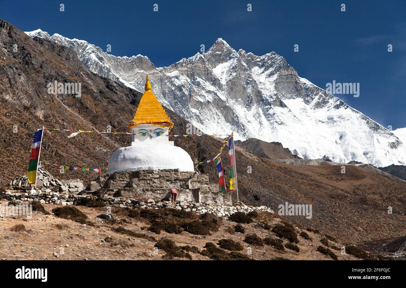 Buddhist stupa dingboche village everest hi-res stock photography and ...