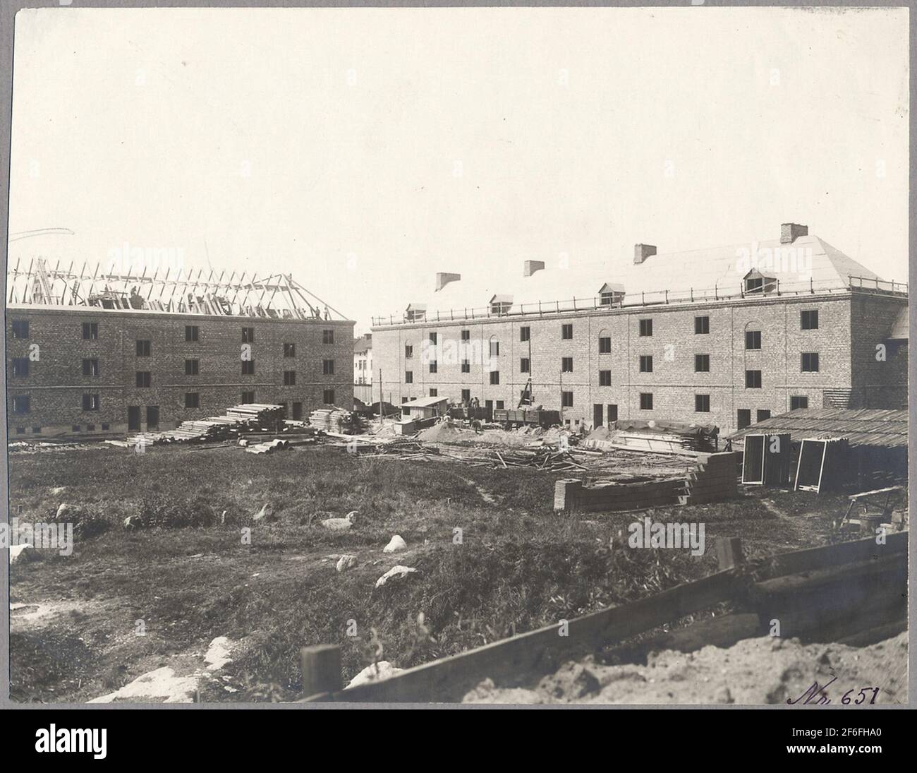 Residential building for the central workshop staff, under construction ...
