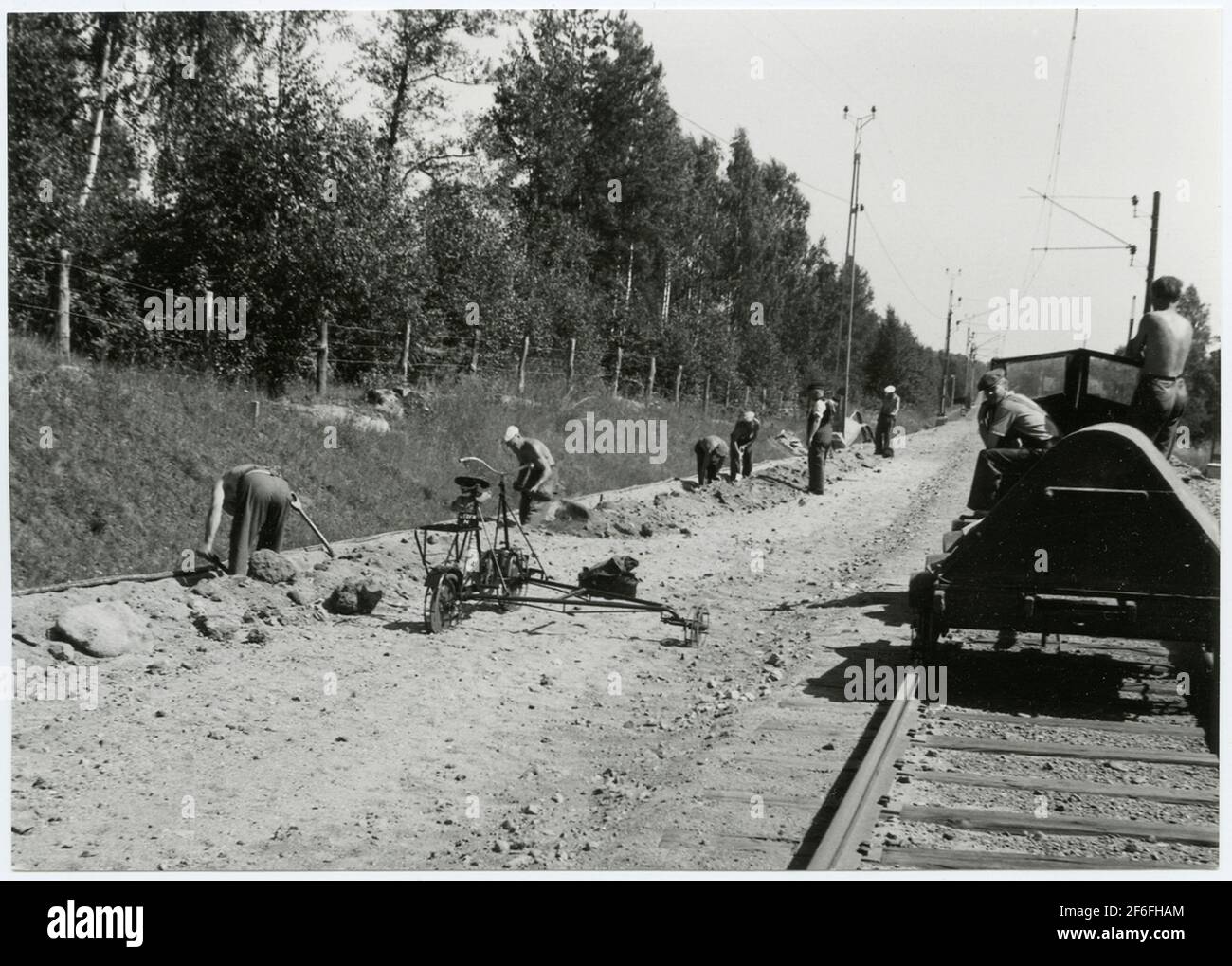 Double track building on the line between Boxholm and Sommen Stock ...