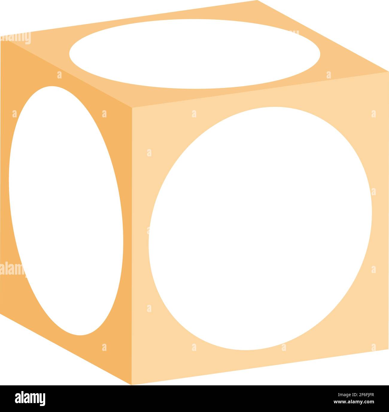 3d cube with circles cut in its surface — Stock vector illustration ...