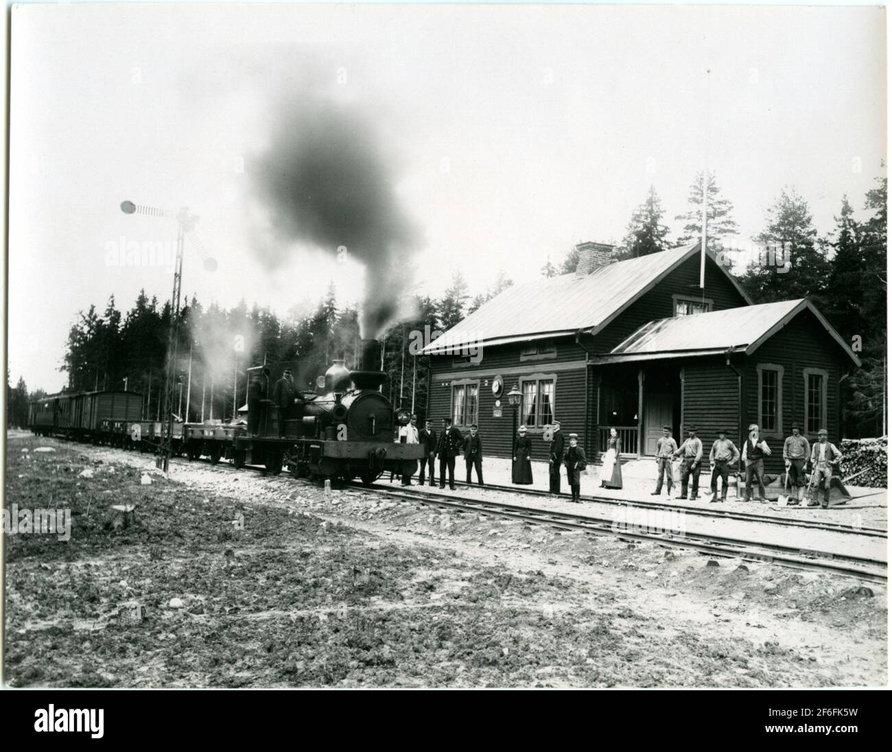 Northern Östergötland railway. Mark station with pleasure Lok 1 ...