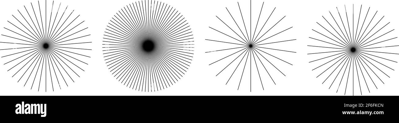 Radial, radiating, converging lines. Circular lines geometric element ...