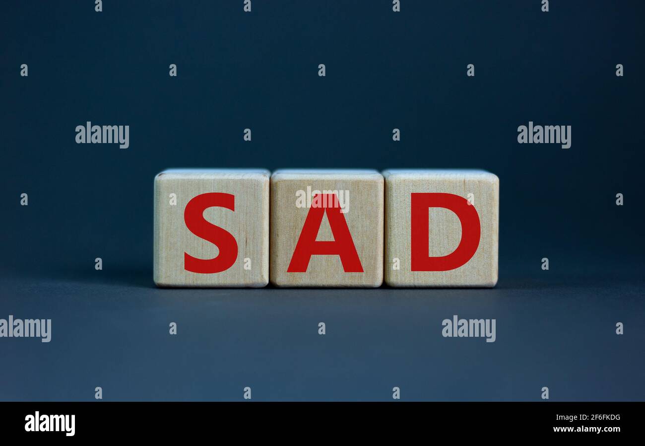 SAD, social anxiety disorder symbol. Concept words 'SAD, social anxiety ...