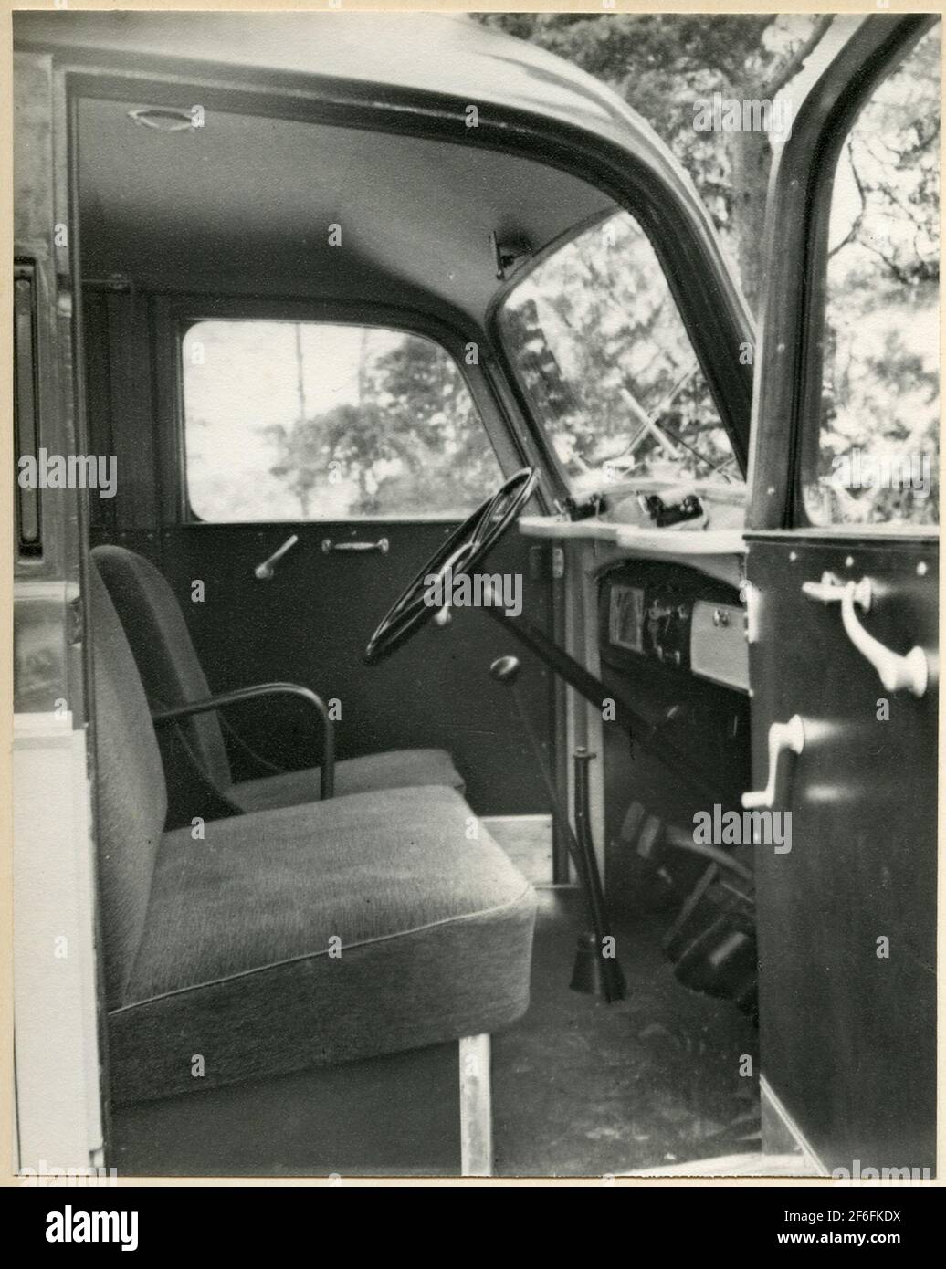 Driver's seat in bus Stock Photo - Alamy