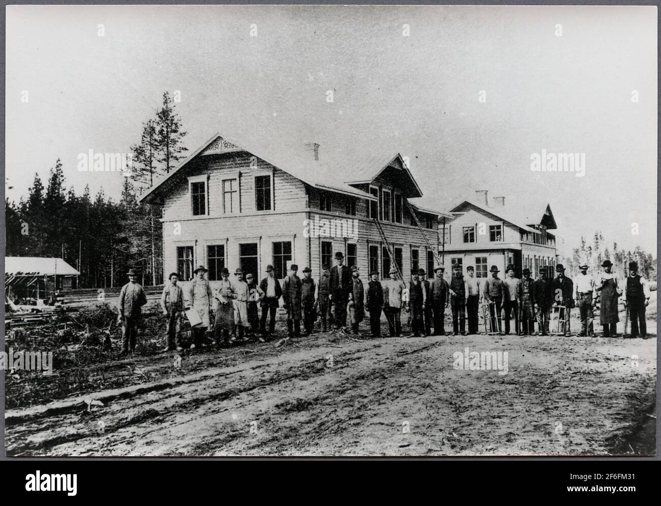 Hotel and station in Vansbro under building Stock Photo - Alamy