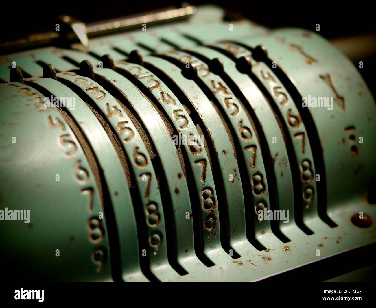 Vintage Soviet mechanical calculator. Vintage office equipment Stock ...