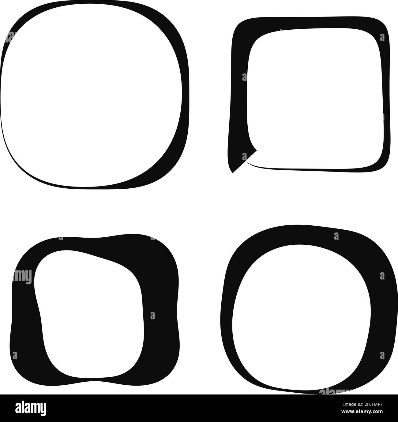 Abstract amorphous, distorted, freeform rounded square shape, element ...