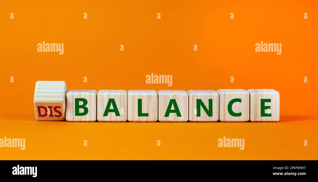 Balance or disbalance symbol. Turned cubes and changed the word ...