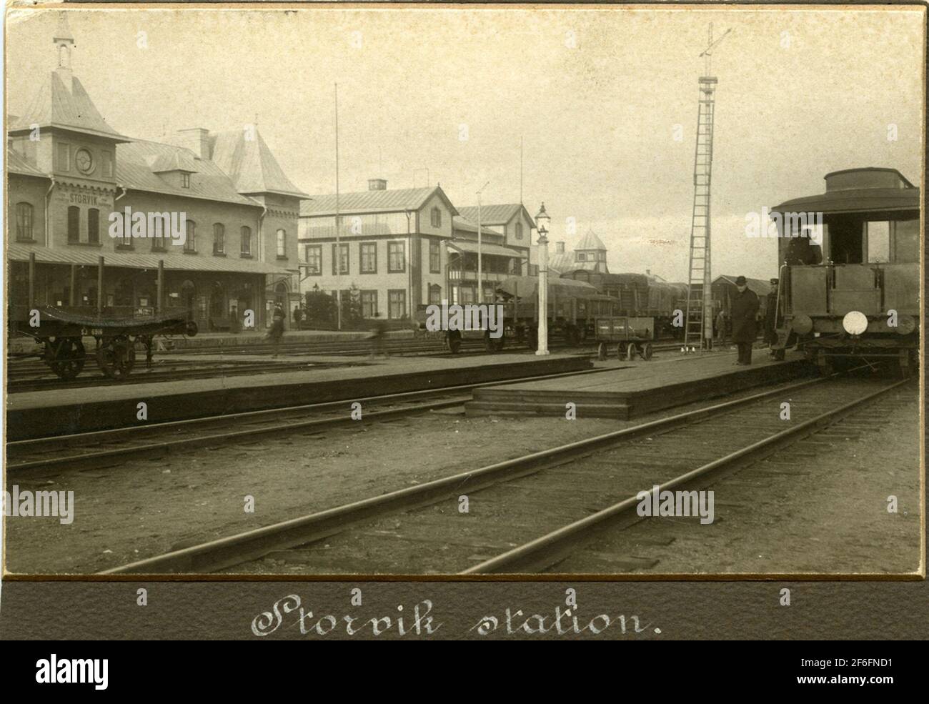 Storvik station and hotel Stock Photo - Alamy