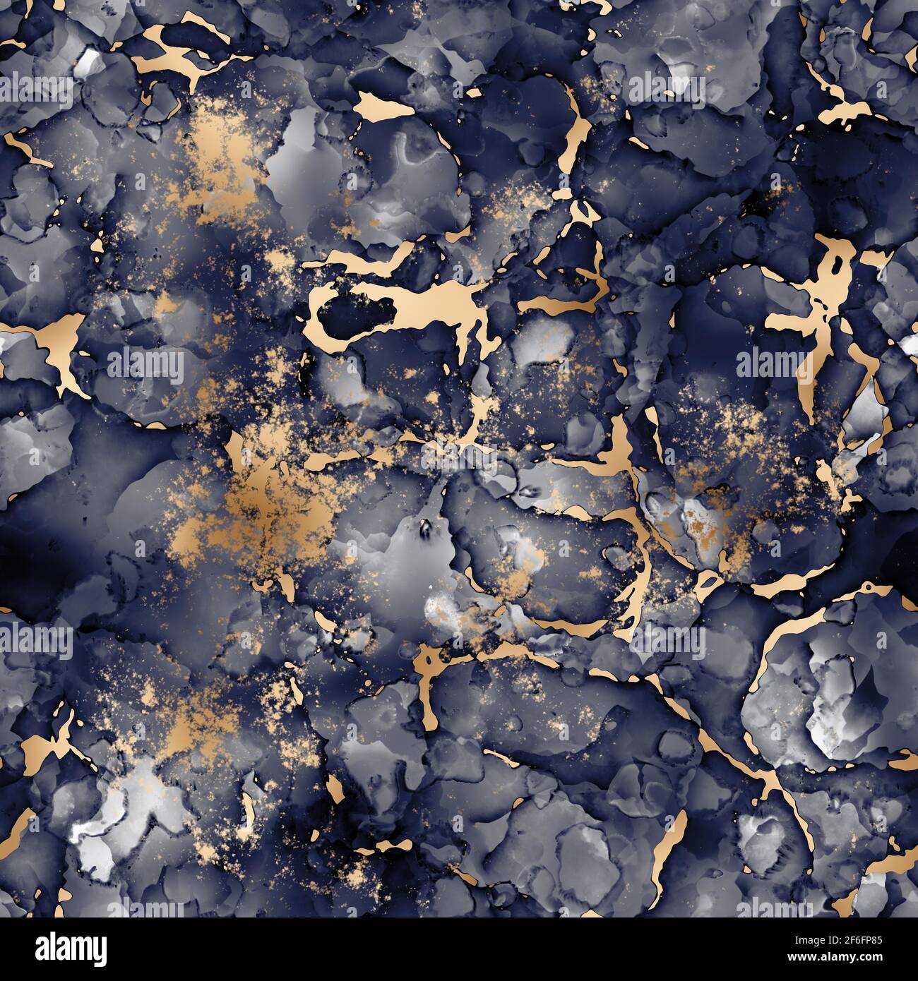 Seamless abstract alcohol ink art with gold leaf overlay Stock Photo ...