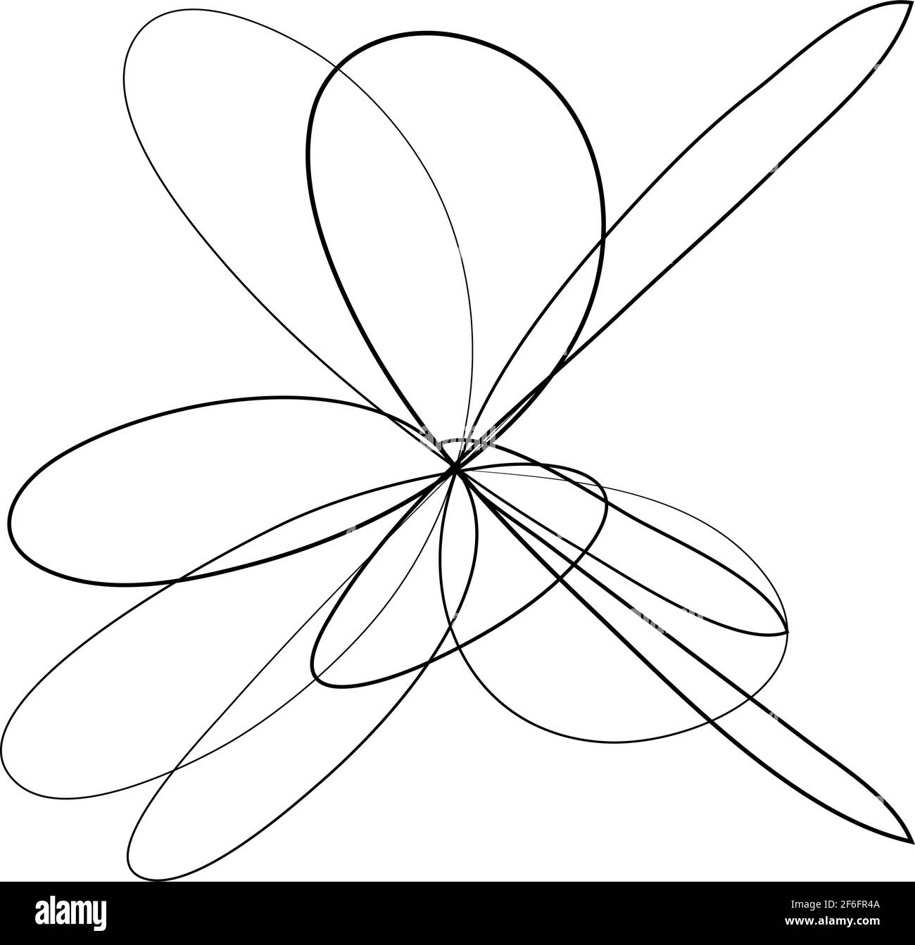 Abstract geometric lineart, lines design element. Outline mandala ...