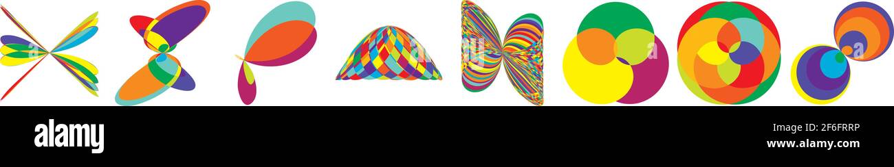 Curvy, rounded random vibrant colourful abstract shapes, design element ...