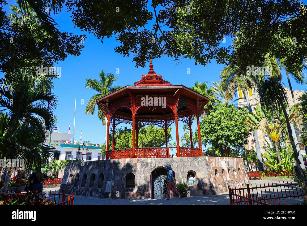 Kiosk and public square in the historic center of Mazatlan, Sinaloa ...