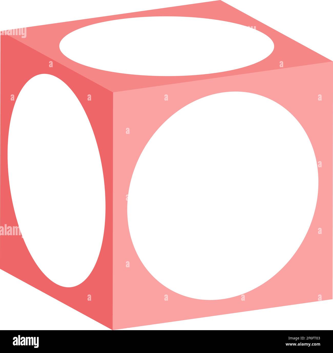 3d cube with circles cut in its surface — Stock vector illustration ...