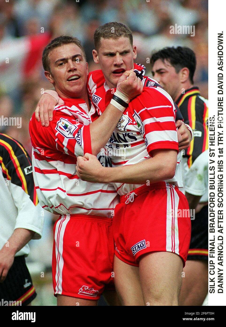 Danny Arnold St Helens Rugby League Player after scoring a try during ...