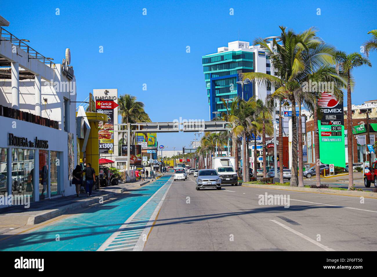 Tourist boardwalk in the bay or beach in Mazatlan, Sinaloa, Mexico ...