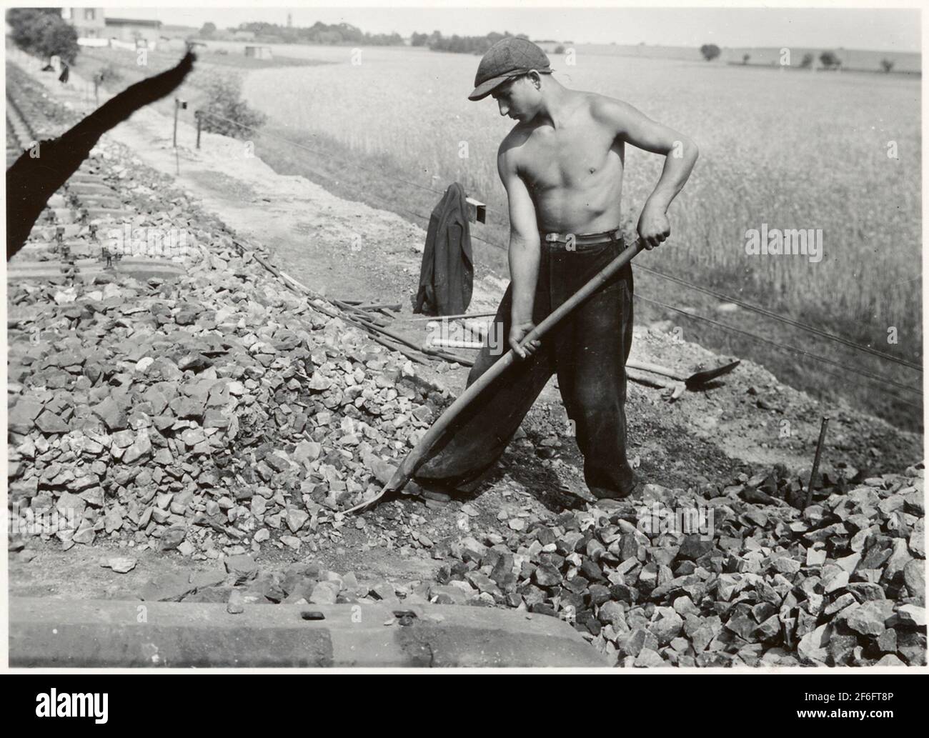 Embankment work. Pictures taken under the Royal Railway Authority's ...