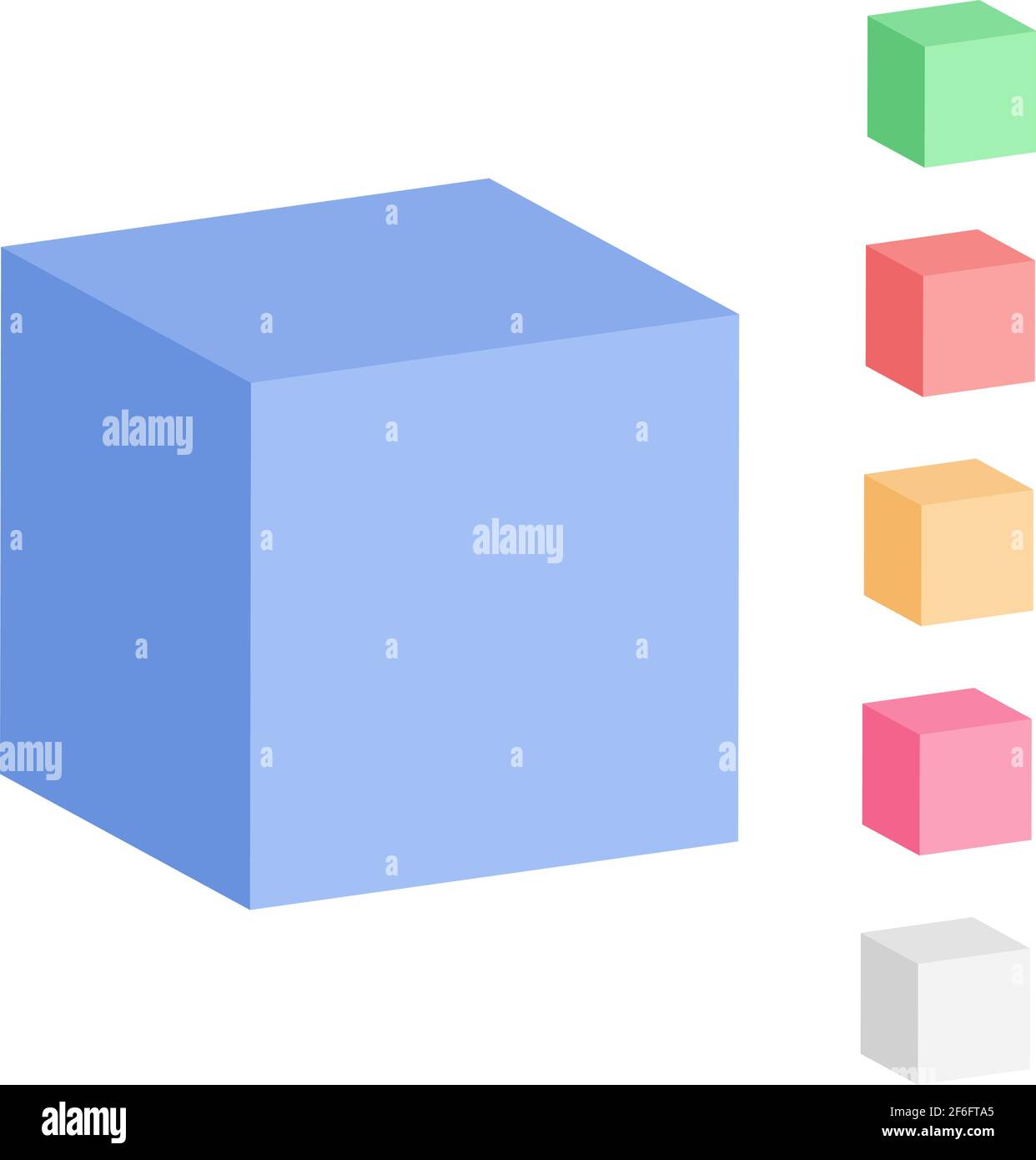 3D cube, square vector set isolated on white — Stock vector ...