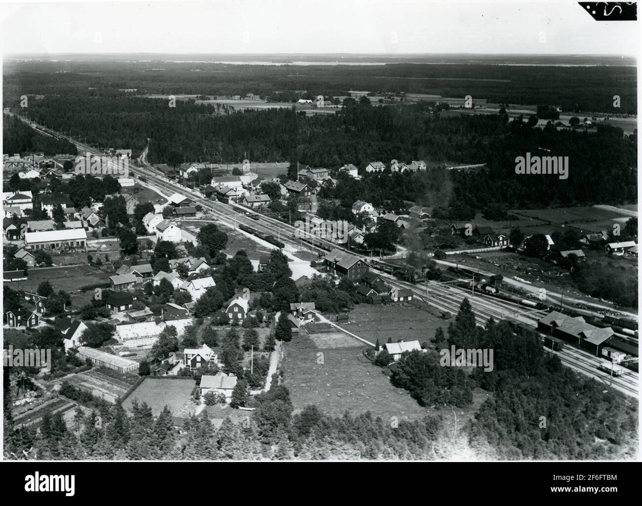 Aerial view of Vislanda station and fan area Stock Photo - Alamy