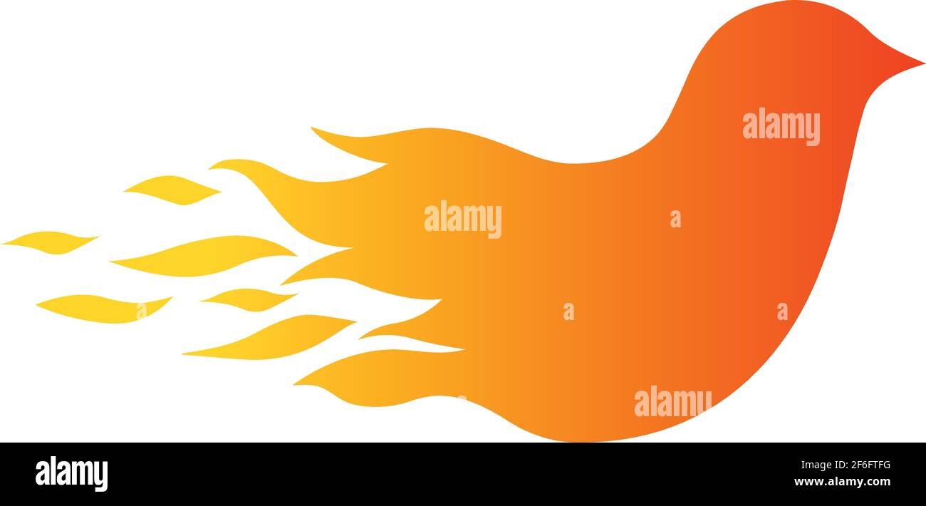 Fire bird icon logo vector isolated on white background Stock Vector ...