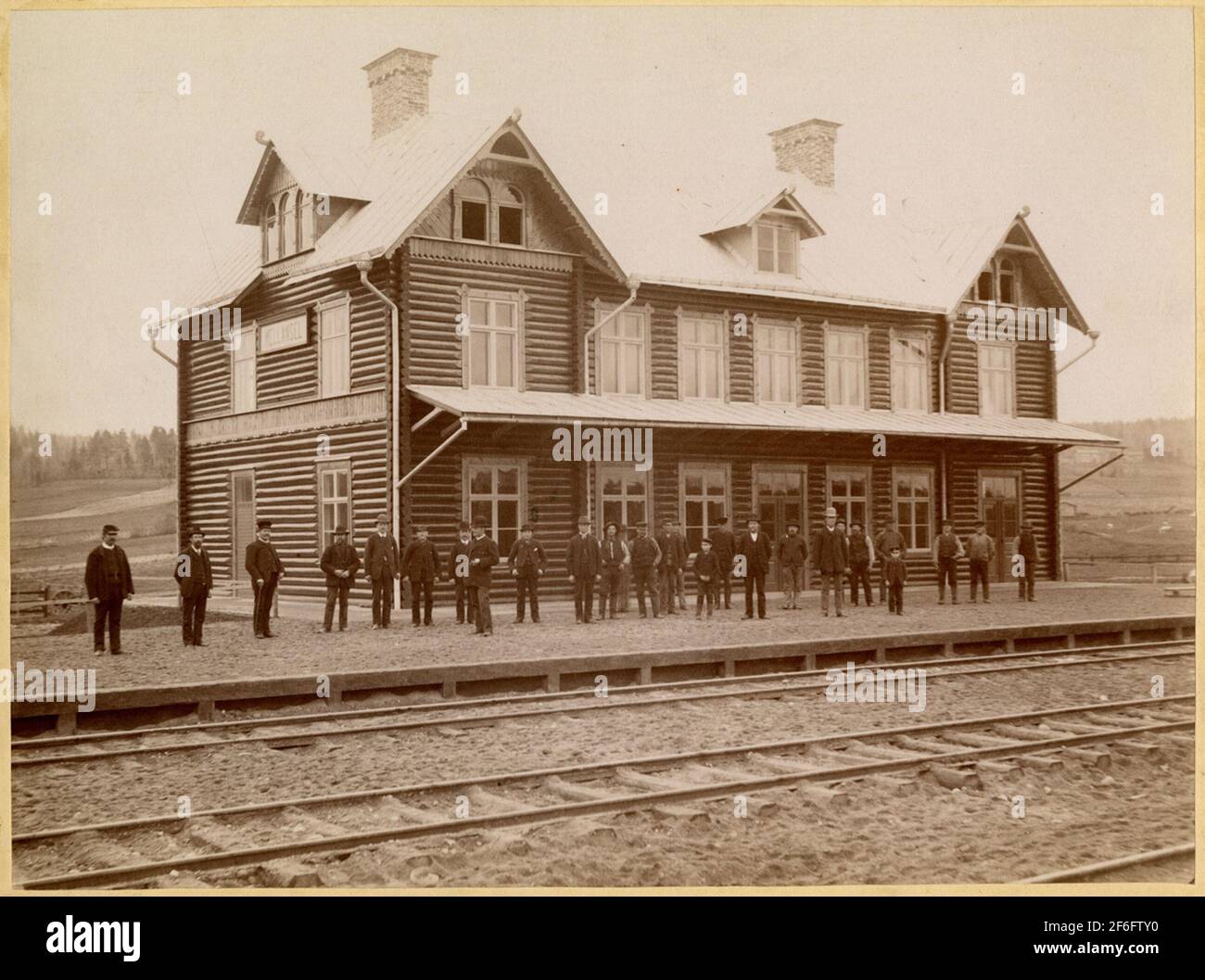 Intermediate station during track building year 1891/92 Stock Photo - Alamy