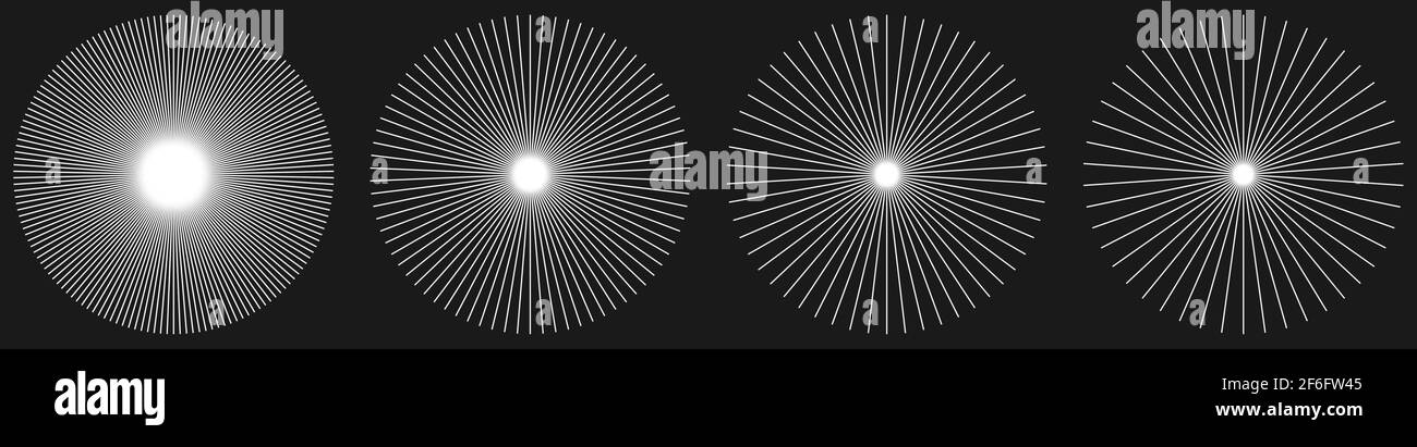 Radial, radiating, converging lines. Circular lines geometric element ...