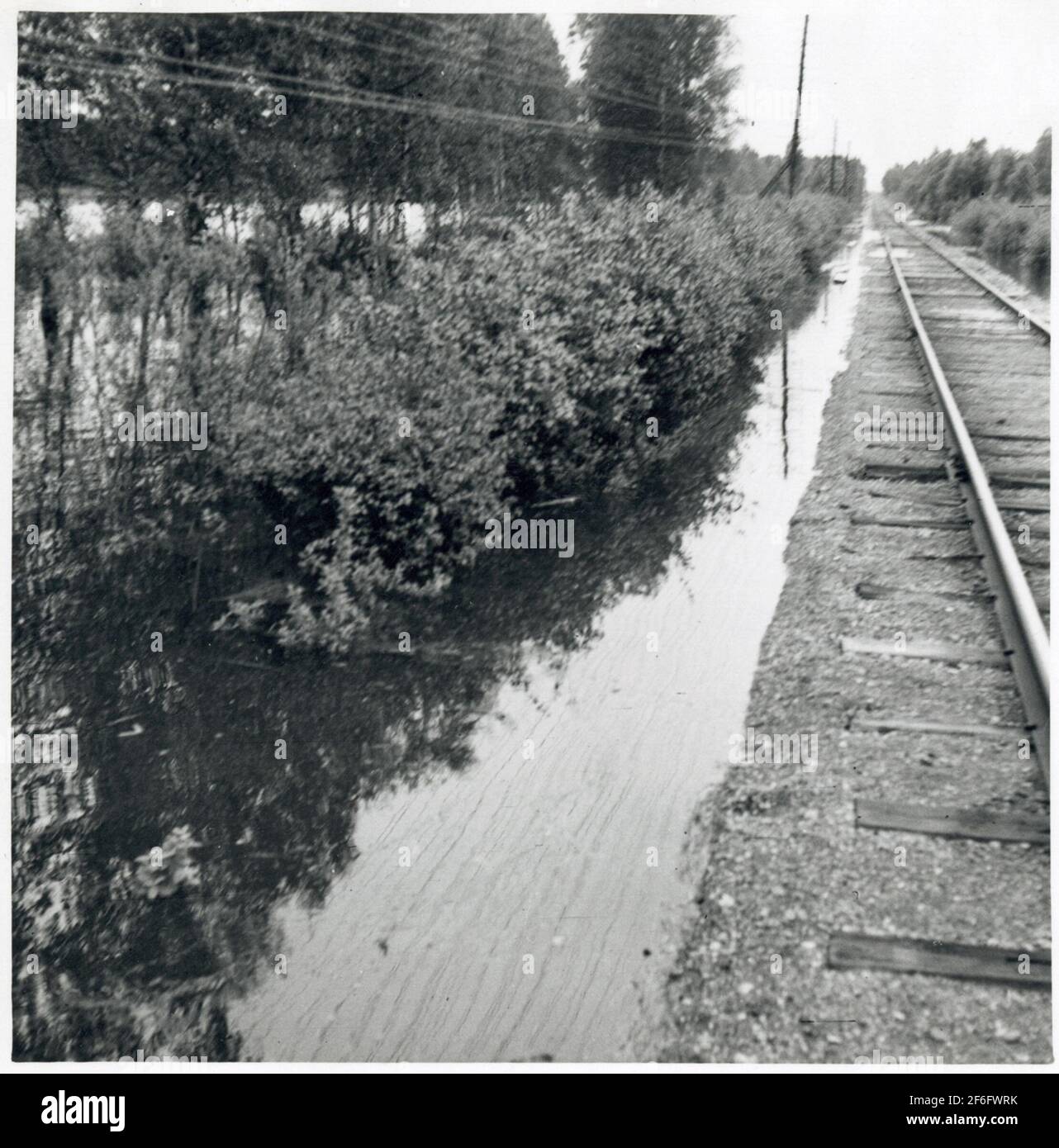 Flood at railway line Stock Photo - Alamy