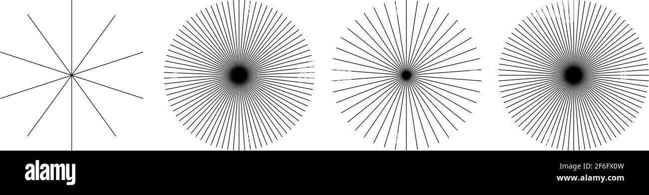 Radial, radiating, converging lines. Circular lines geometric element ...