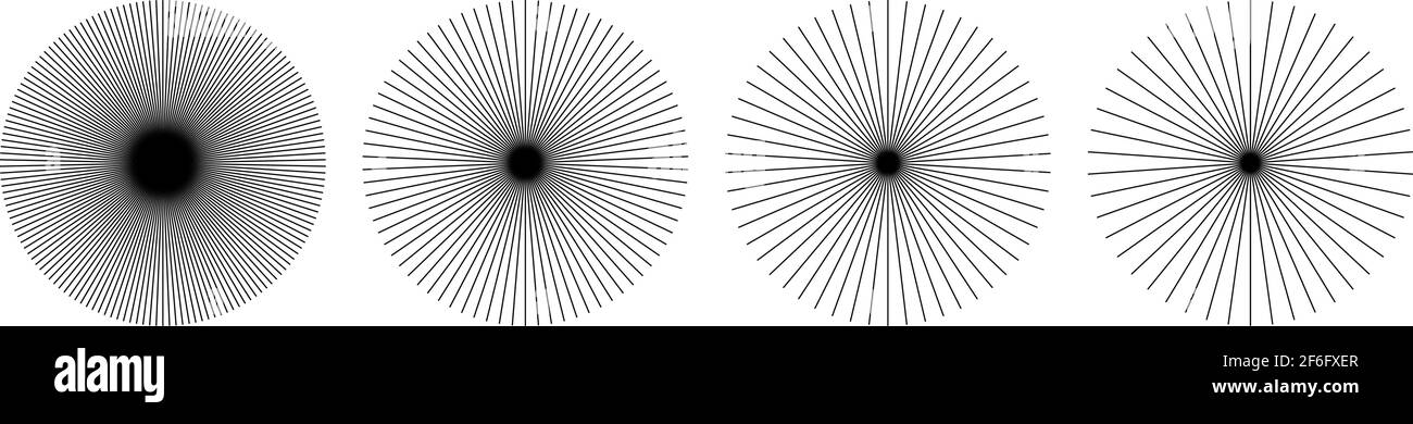 Radial, radiating, converging lines. Circular lines geometric element ...