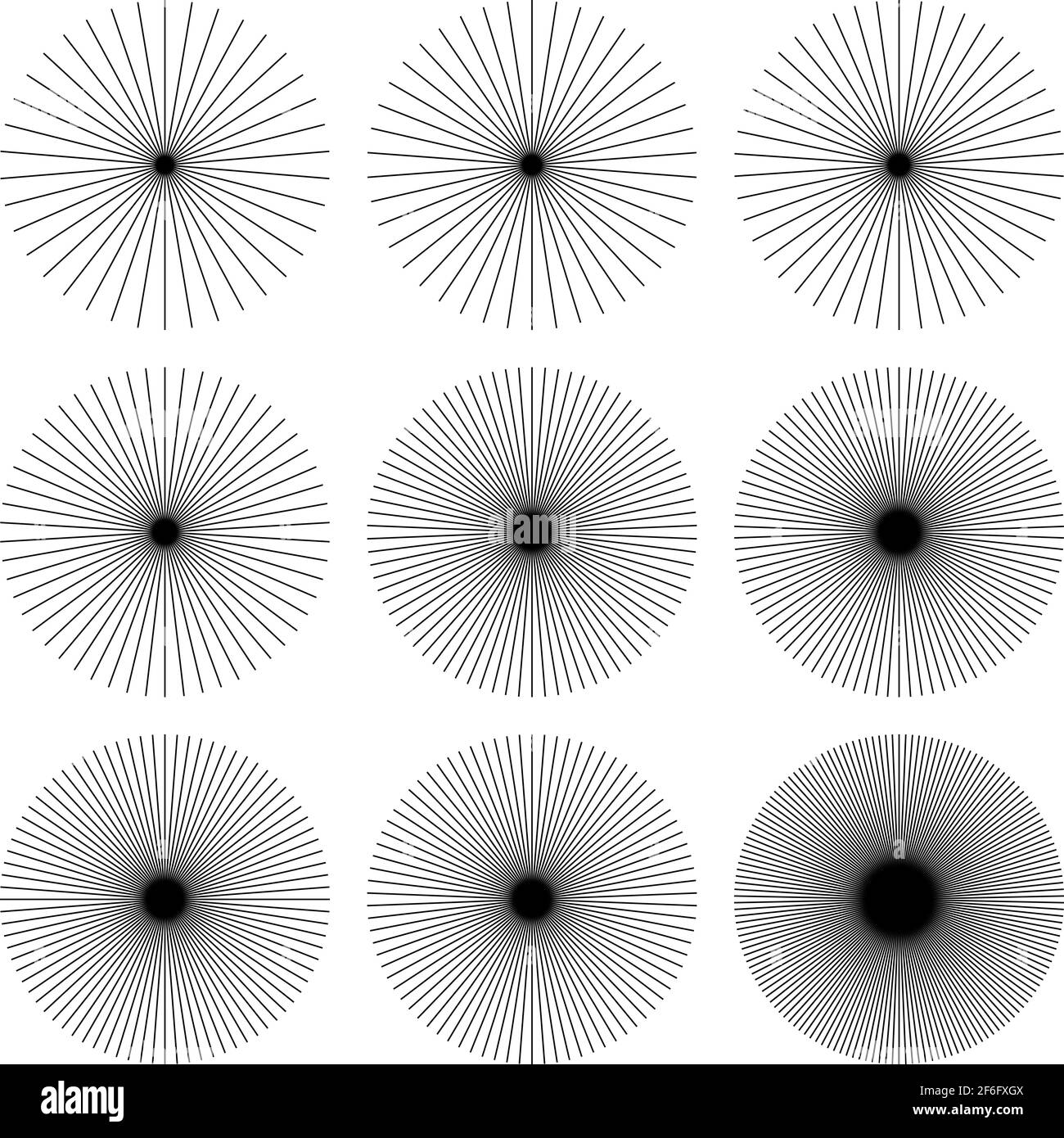 Radial, radiating, converging lines. Circular lines geometric element ...