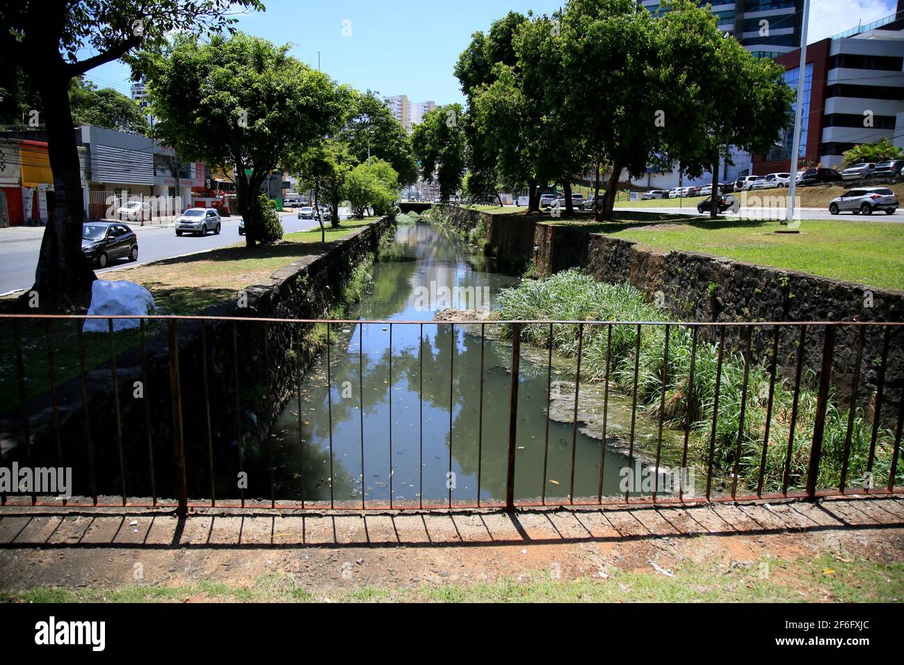 salvador, bahia, brazil - december 9, 2020: Open sewage channel is seen ...