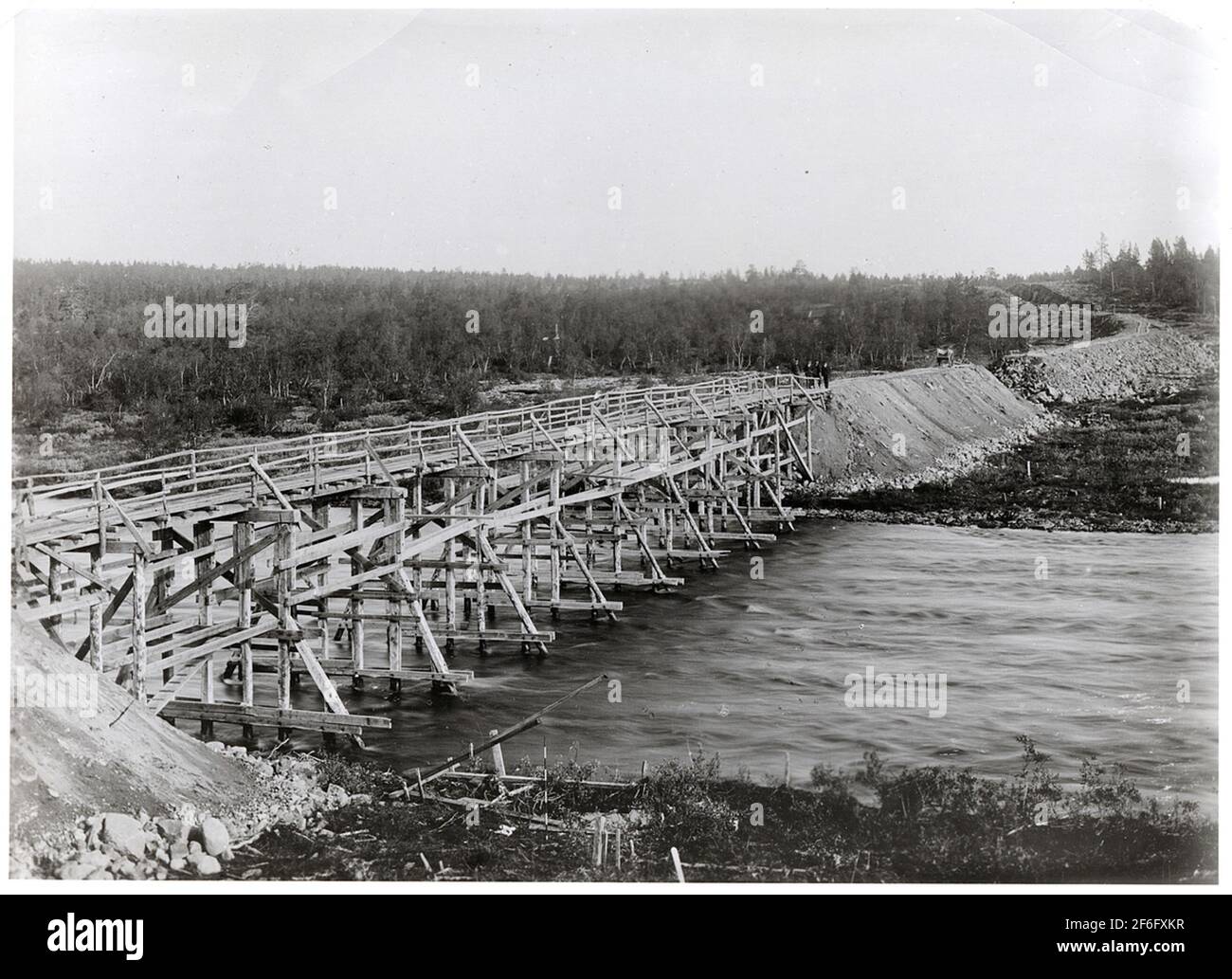 Provisional bridge over the Kalix River Stock Photo - Alamy